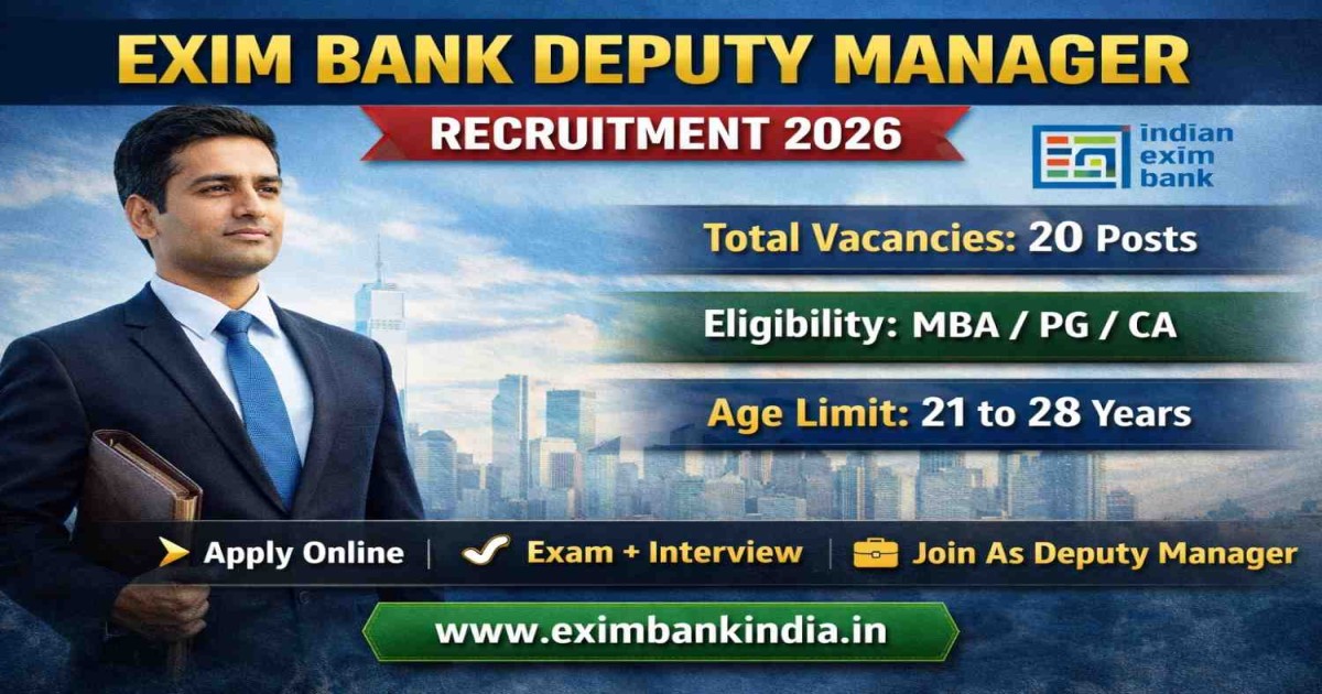 exim bank deputy manager recruitment 2026|CODER SOFT LAB